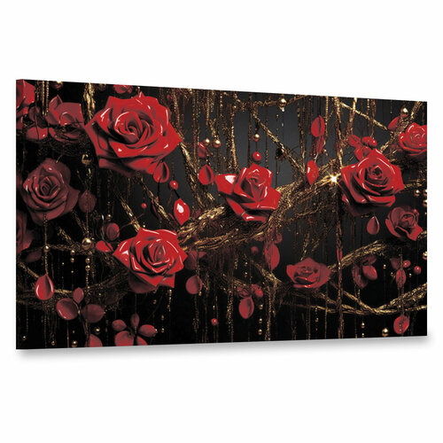 Интерьерная картина 100х60 "Розы в плену желаний"