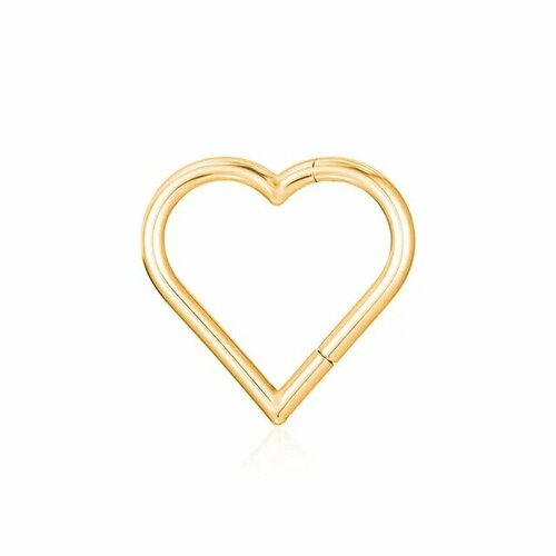 Серьги конго  Кольцо-кликер Heart, размер/диаметр 10 мм, золотой