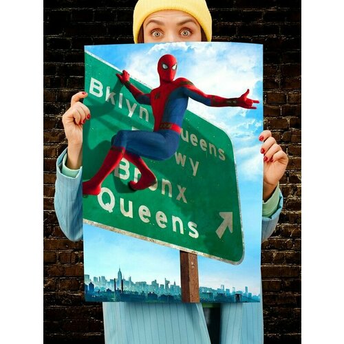 Постер интерьерный Человек паук 12, 70х46 см. Матовый яркий. Спайдермен Spider man