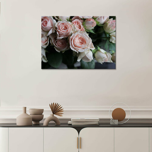 Интерьерная картина на холсте - белые розы 60х80