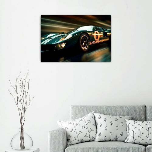 Картина на холсте 60x90 Альянс Лес "Автомобиль, гоночный 2" на подрамнике / интерьер/ декор