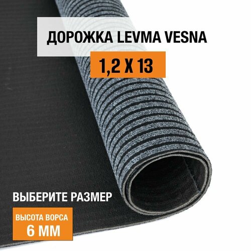 Дорожка ковровая на пол 1,2х13 м LEVMA VESNA в прихожую, серая, 5386569-1,2х13