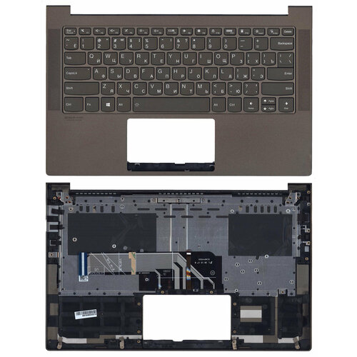 Клавиатура для ноутбука Lenovo IdeaPad Yoga Slim 7-14IIL05 топкейс, бронзовый с подсветкой
