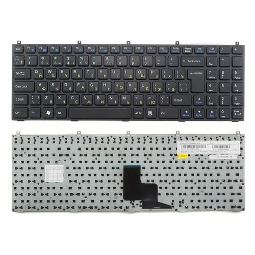 Клавиатура для ноутбука DNS 6-80-M9800-281-1, Русская, черная с рамкой