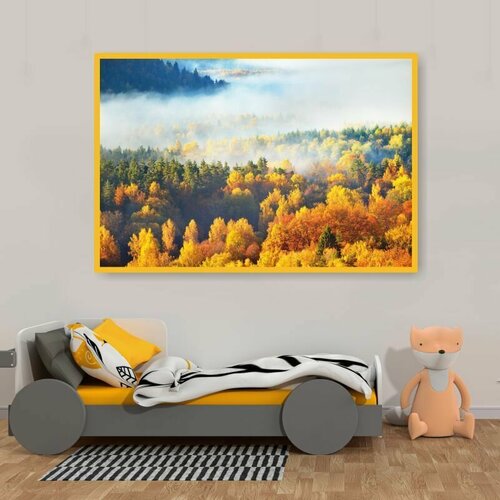 Постер Вид С Горы На Туманный Осенний Лес 40х30 см в тубусе ПолиЦентр