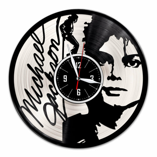 Майкл Джексон - настенные часы из виниловой пластинки (с серебряной подложкой)