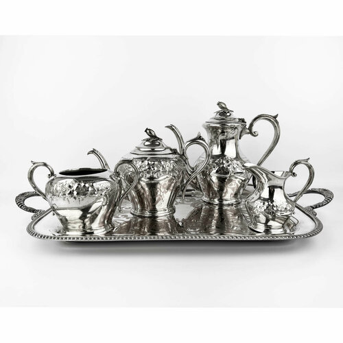 Чайно-кофейный набор Harrison Fisher & Co. Англия, серебрение, 1897-1925 гг.