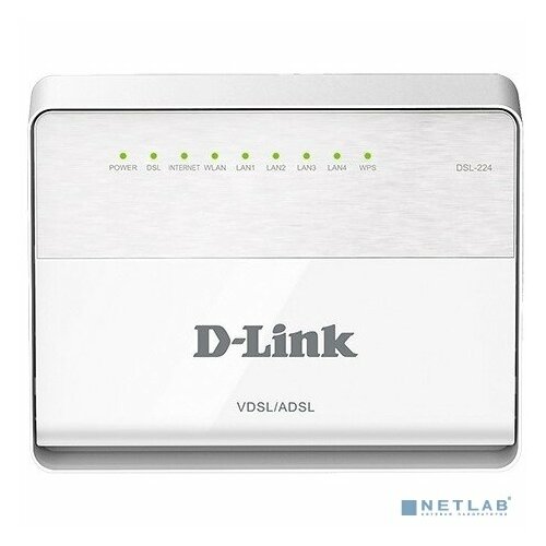 D-Link Модем D-Link DSL-224/R1A Беспроводной маршрутизатор VDSL2 с поддержкой ADSL2+
