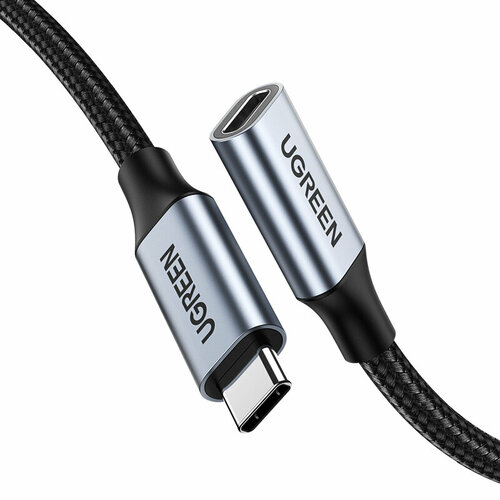 Кабель Ugreen US372 USB-C 3.1 Male - USB-C Female Gen2 удлинитель, 1м, цвет черный (30205)