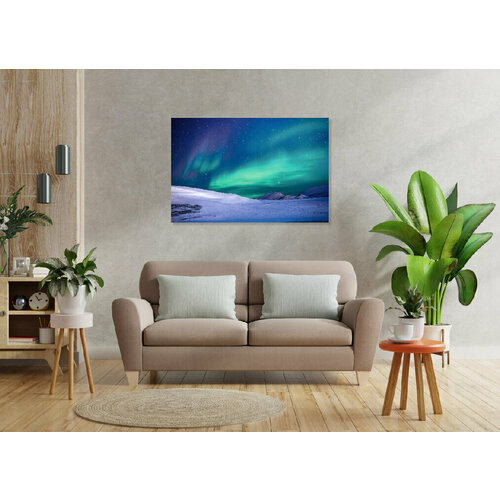 Картина на стену "Арктический вечер" на холсте интерьерная / панно 60 х 40 см