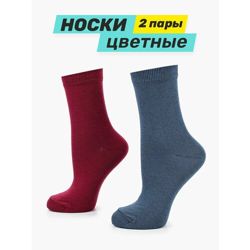 Носки Big Bang Socks, 2 пары, размер 40-44, синий, бордовый