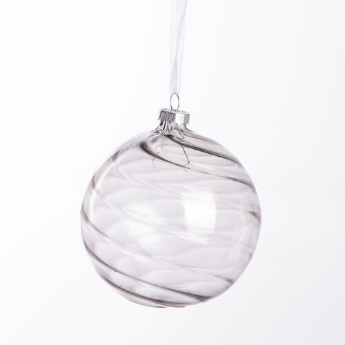 Новогодняя декорация Шар на елку стеклянный 10 см 1 шт прозрачный