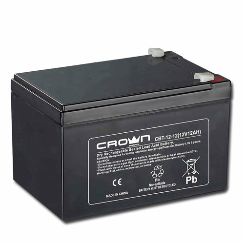 Аккумулятор свинцово-кислотный Crown micro 12V 12 ah