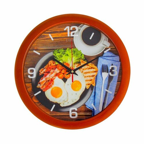 Часы настенные, кухонные, "Прованский завтрак", бесшумные, d-28 см