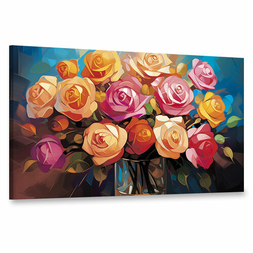 Интерьерная картина 100х60 "Розы в творчестве"
