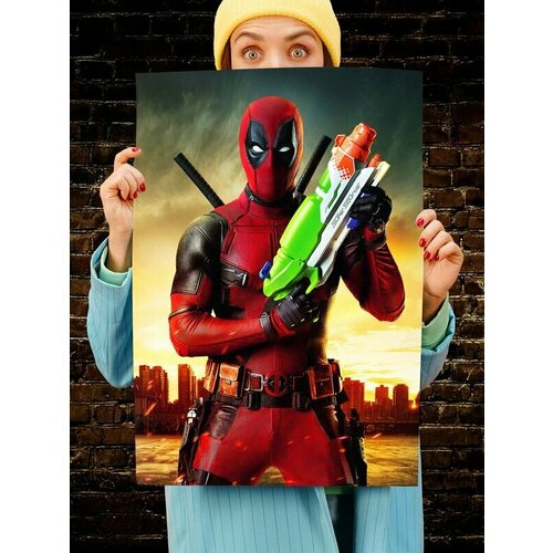 Постер интерьерный Дэдпул, 70х46 см. Матовый яркий. Deadpool