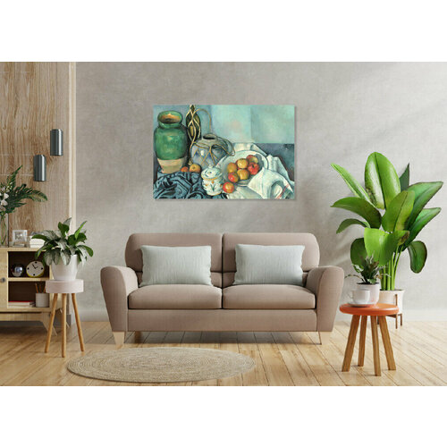 Картина на стену - Натюрморт с горшочком имбиря и сладкими яблоками / картина на холсте интерьерная / панно 60 х 40 см