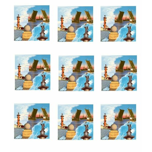Fresco Салфетки сервировочные "Санкт-Петербург №1", 33 х 33 см, 20 шт, 9 упаковок