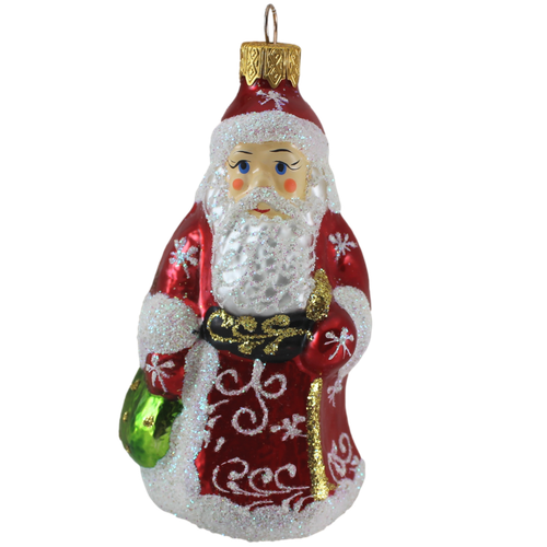 Ёлочная игрушка "Дед Мороз красный с мешком"