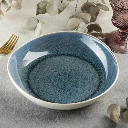 Салатник фарфоровый Magistro Ocean, 900 мл, цвет синий (комплект из 2 шт)