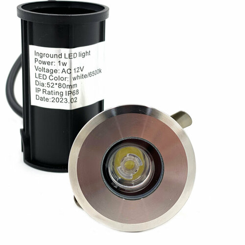 Прожектор светодиодный точечный Reexo Punto 5W1, 1 Вт, 12 В, AISI-304, 52*80 мм, IP68, под бетон (холодный белый свет), цена - за 1 шт