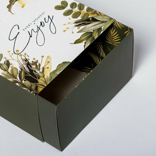 Коробка подарочная складная, упаковка, "Enjoy", 14 x 14 x 8 см