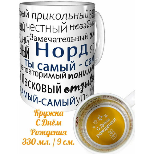 Кружка комплименты Норд ты самый самый - с днём рождения внутри