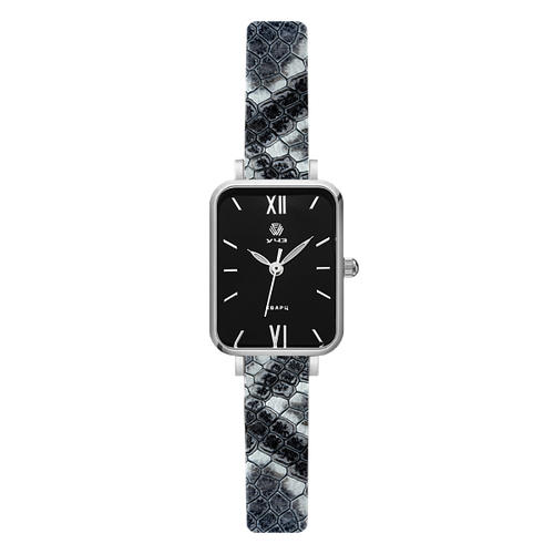 Наручные часы УЧЗ 3055L-8, черный, серебряный