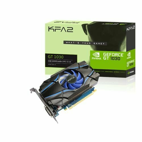 Видеокарта KFA2 GT1030 PCI-E 2GB GDDR5 64BIT W/HDMI/DVI-D/Cooling Fan, RTL