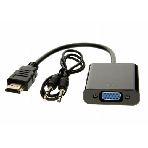 Переходник DGMedia HDMI - VGA с аудио выходом Jack (AT1014) 0,1м - Черный