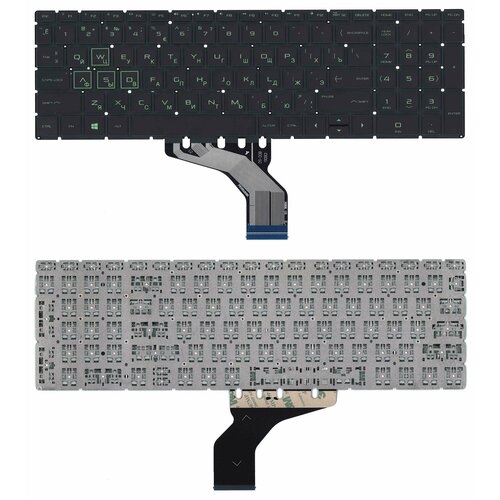 Клавиатура для ноутбука HP 15-cx0002ng с зеленой подсветкой
