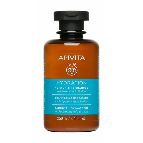Увлажняющий шампунь для волос с гиалуроновой кислотой и алое 250 мл Apivita Moisturizing Hyaluronic Acid and Aloe Shampoo