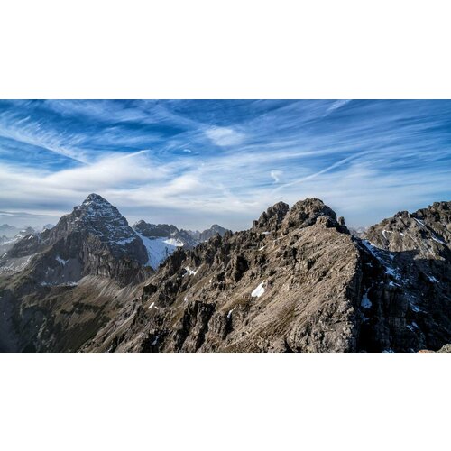 Картина на холсте 60x110 LinxOne "Альпы Австрия скале Горы гора" интерьерная для дома / на стену / на кухню / с подрамником