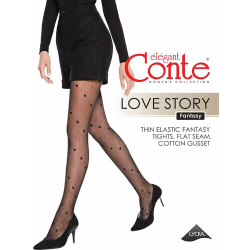 Колготки Conte elegant LOVE STORY, 20 den, размер 3/M, черный
