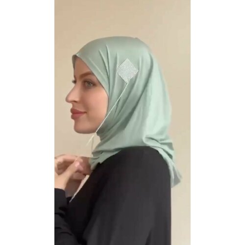 Хиджаб , размер 46-50, зеленый