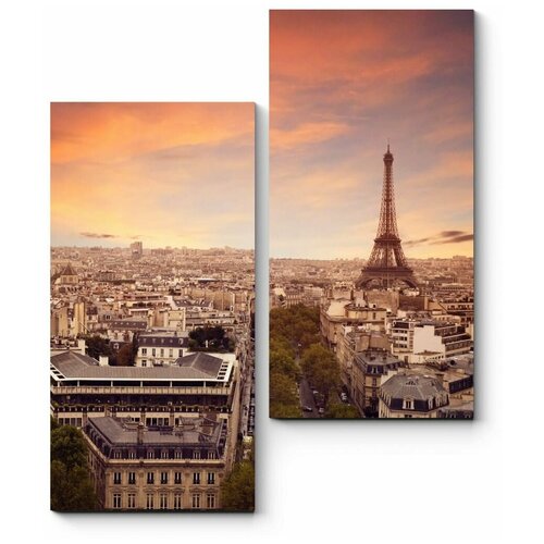 Модульная картина Прекрасный Париж с высоты 80x100