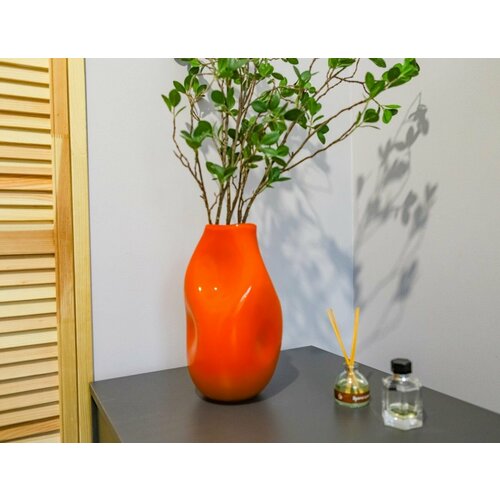 Стеклянная ваза аранчоне мандариновая, 29 см, EDG 101783-30