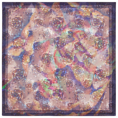 Платок Павловопосадская платочная мануфактура,80х80 см, фиолетовый, мультиколор