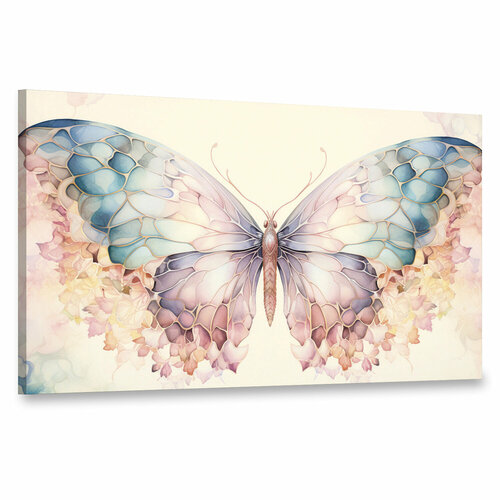 Интерьерная картина 100х60 "Искрящаяся свобода: Крылья бабочек"