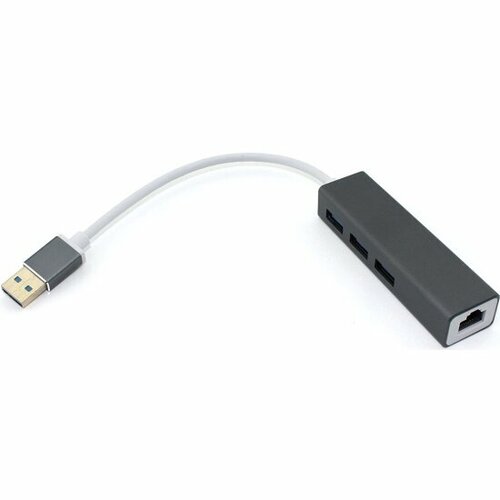 Адаптер VB Parts USB Type-A на USB 3.0*3 + RJ45 серый