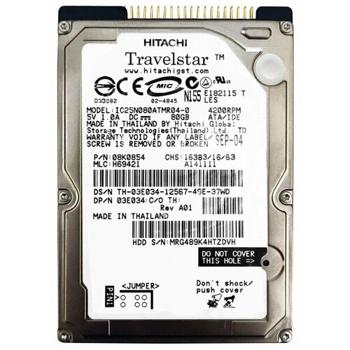 Жесткий диск Hitachi 08K0635 80Gb 4200 IDE 2,5" HDD