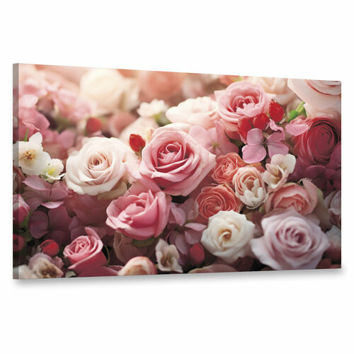 Интерьерная картина 100х60 "Изобилие роз"