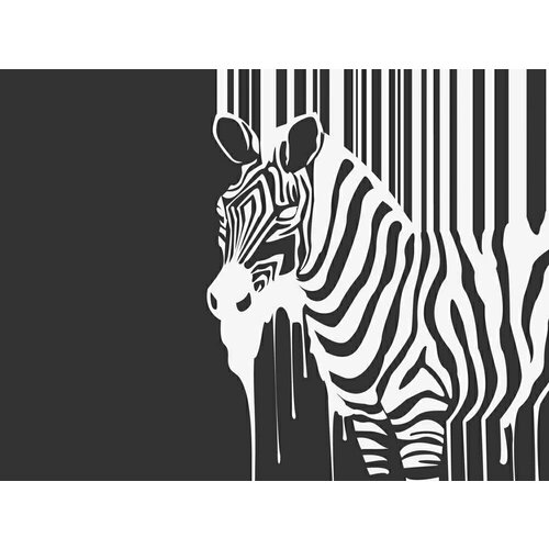 Плакат, постер на холсте Zebra/Зебра/искусство/арт/абстракция/творчество. Размер 42 на 60 см