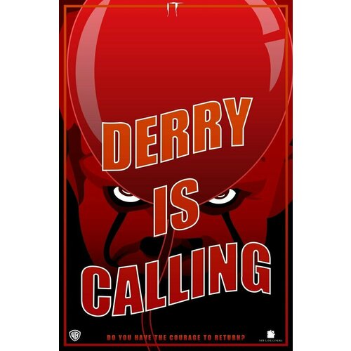 Плакат, постер на холсте It-Derry is Calling/Оно-Дерри зовет. Размер 60 х 84 см