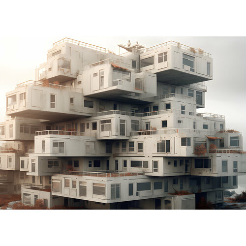 Постер - "Деконструктивистский жилой комплекс"на фотобумаге / А1 / в тубусе без рамы