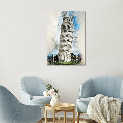 Интерьерная картина - "Пизанская башня акварель 20х30"