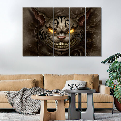 Модульная картина на холсте/Cheshire Cat American McGees Alice/Чеширский кот Алиса Амерканца МакГи 150х100