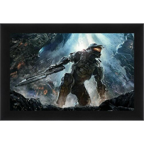 Плакат, постер на холсте Halo 4. Размер 30 х 42 см