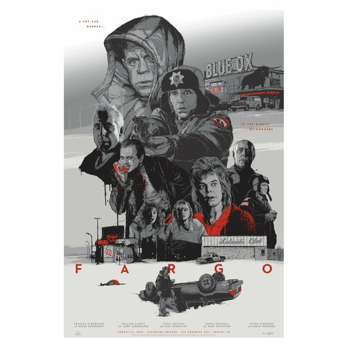 Плакат, постер на холсте Фарго (Fargo, фильм, 1996г). Размер 21 на 30 см