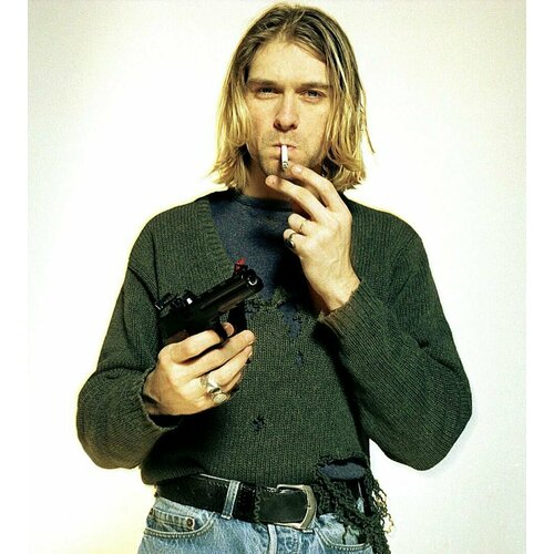 Плакат, постер на бумаге Nirvana-Kurt Cobain/Нирвана-Курт Кобейн. Размер 30 х 42 см